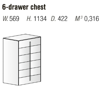 Orme Ilo Tallboy – 6-Drawer Modern Italian High Chest – My Italian Living