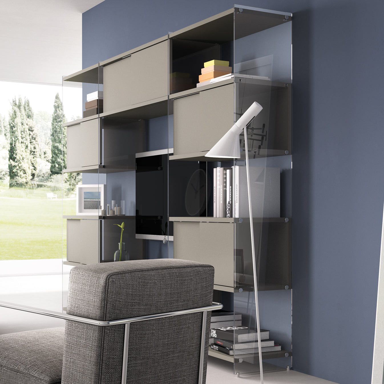 Byblos Bookcase Comp. 07 | Pezzani | Living Room Furniture – My Italian ...