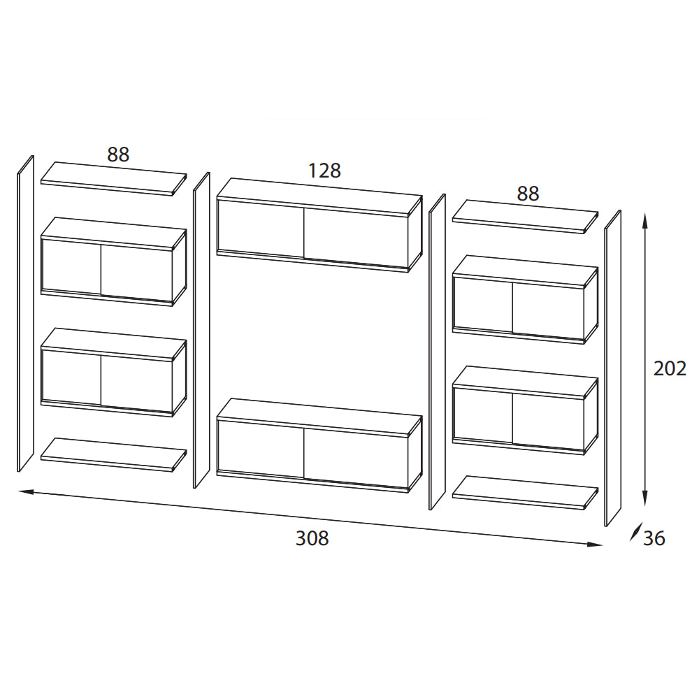 Byblos Bookcase Comp. 07 | Pezzani | Living Room Furniture – My Italian ...