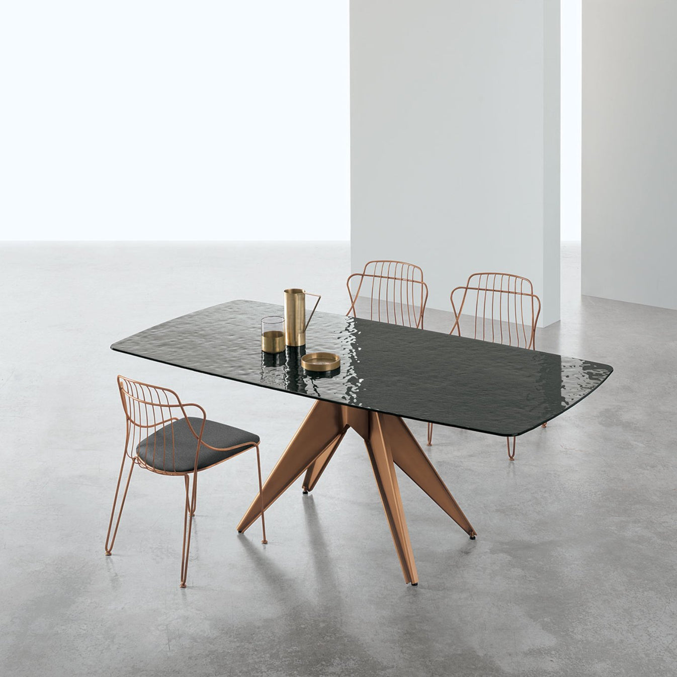 Minosse Italian Glass Dining Table – Luxury Fixed Design | Target Point ...