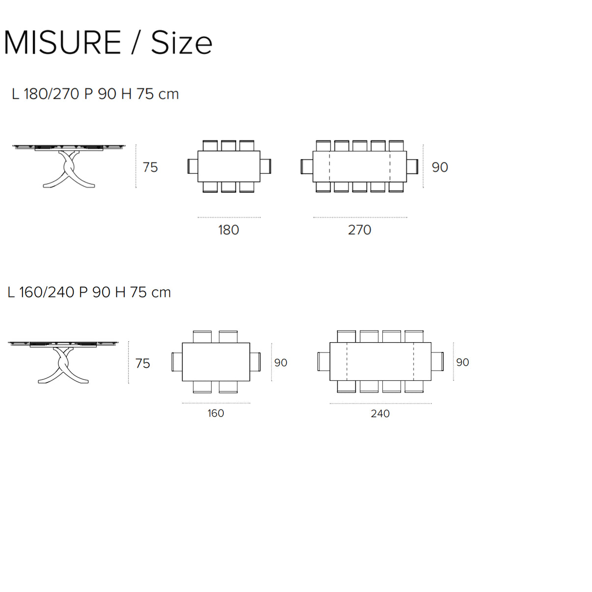 Twist Rectangular Extendable Dining Table – Target Point | Italian ...