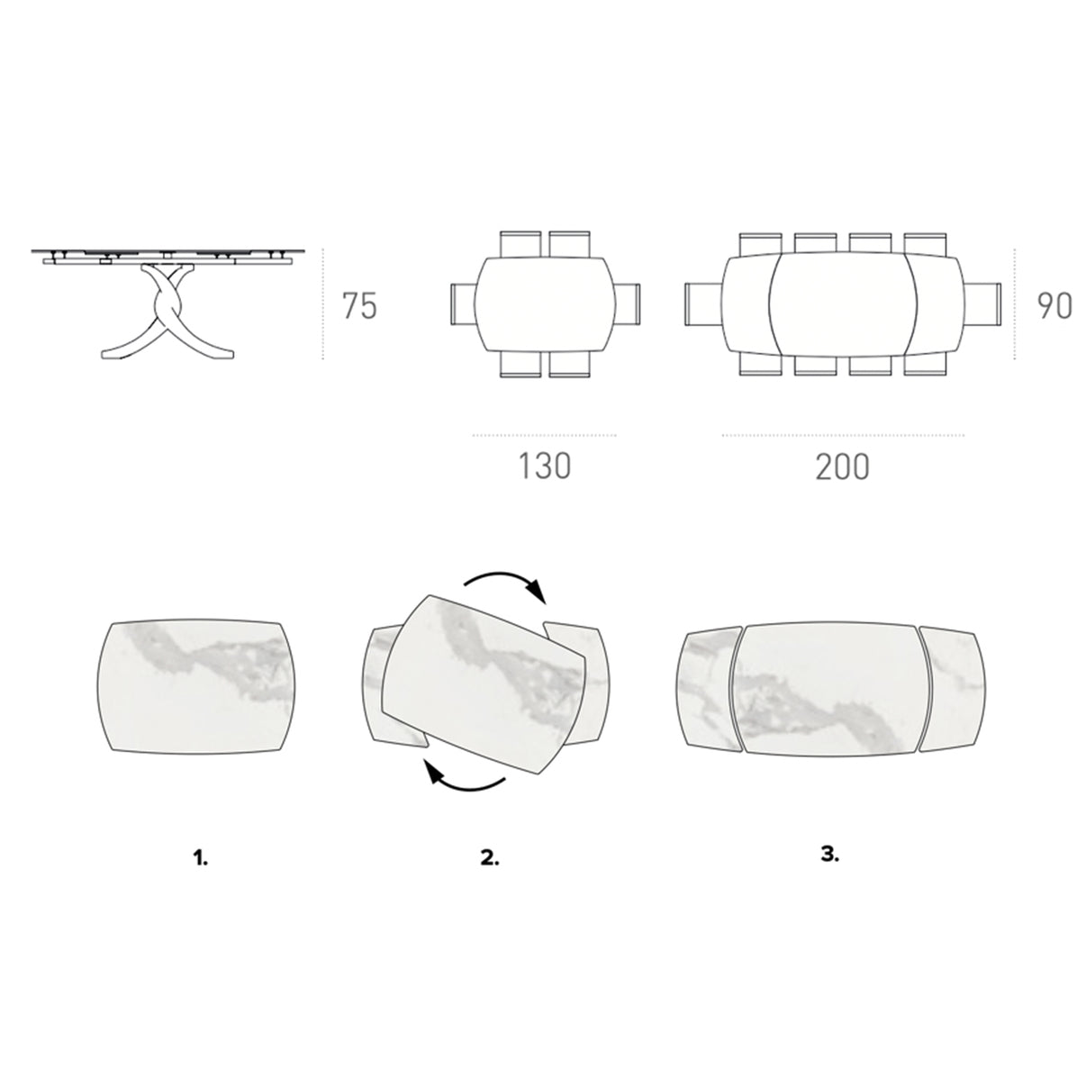 Twist Barrel-Shaped Extendable Dining Table – Target Point | Italian ...