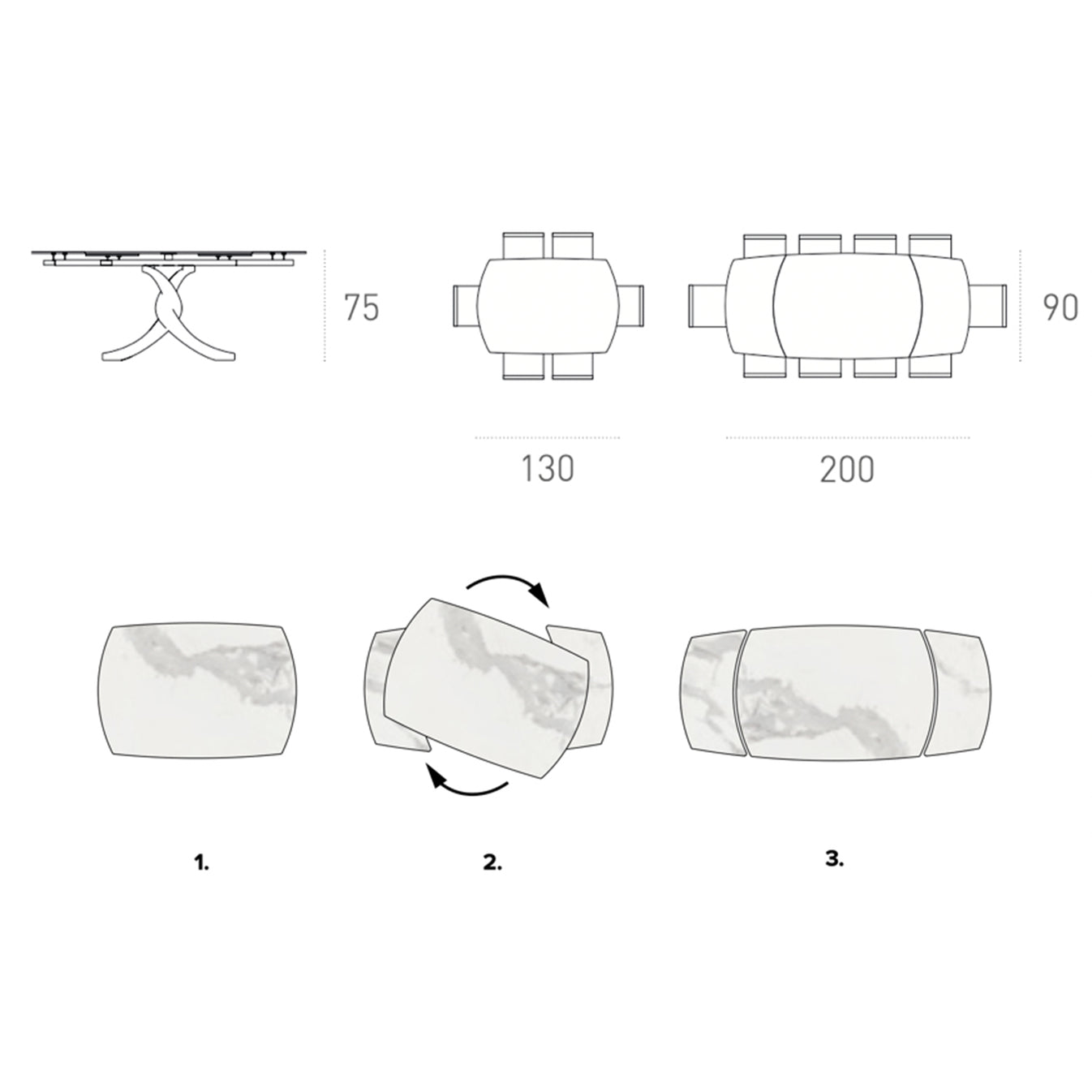 Twist Barrel-Shaped Extendable Dining Table – Target Point | Italian ...